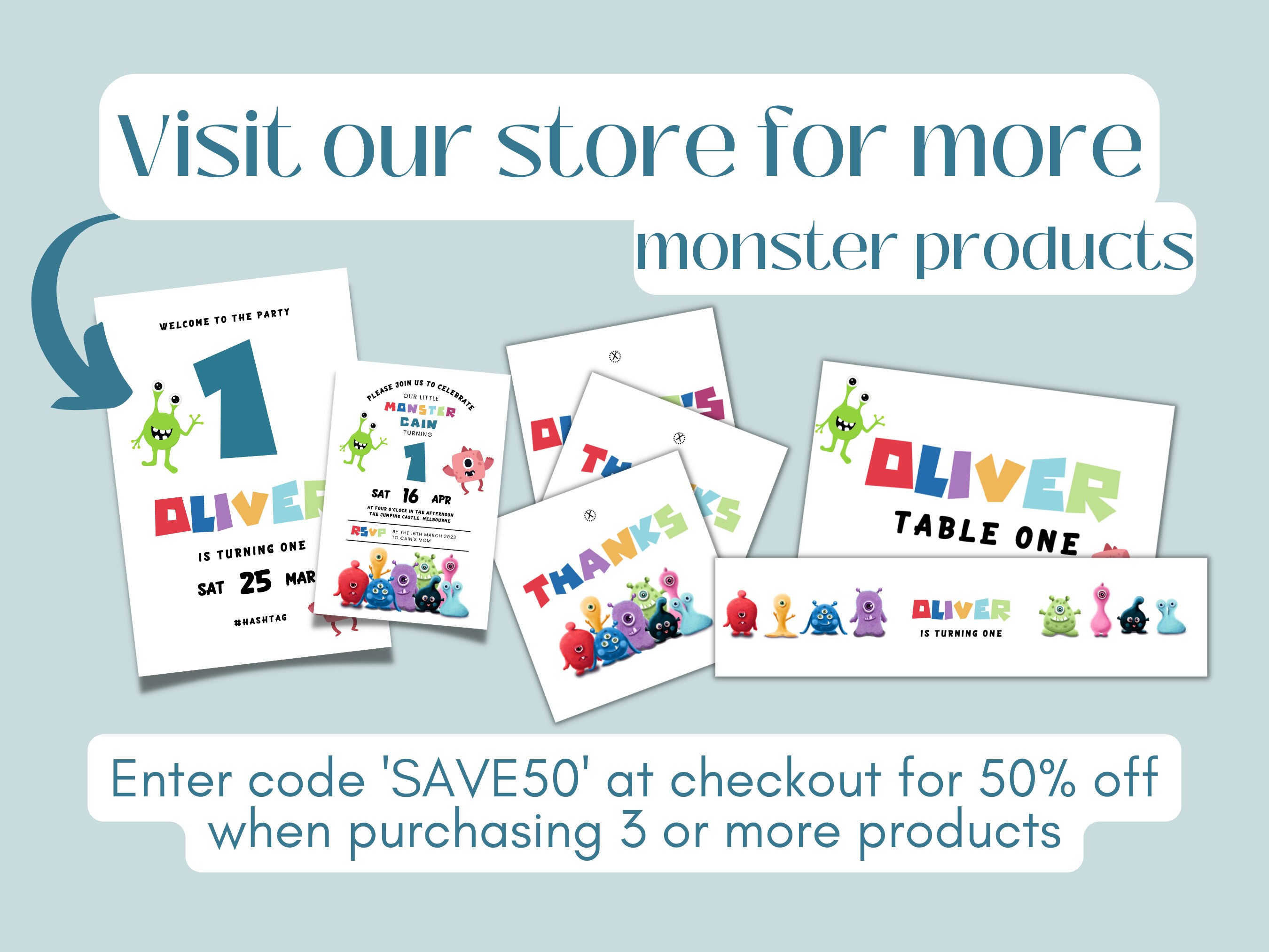 Monster Party Food Sign, Canva Template, Snack Bar Sign, Our Little ...