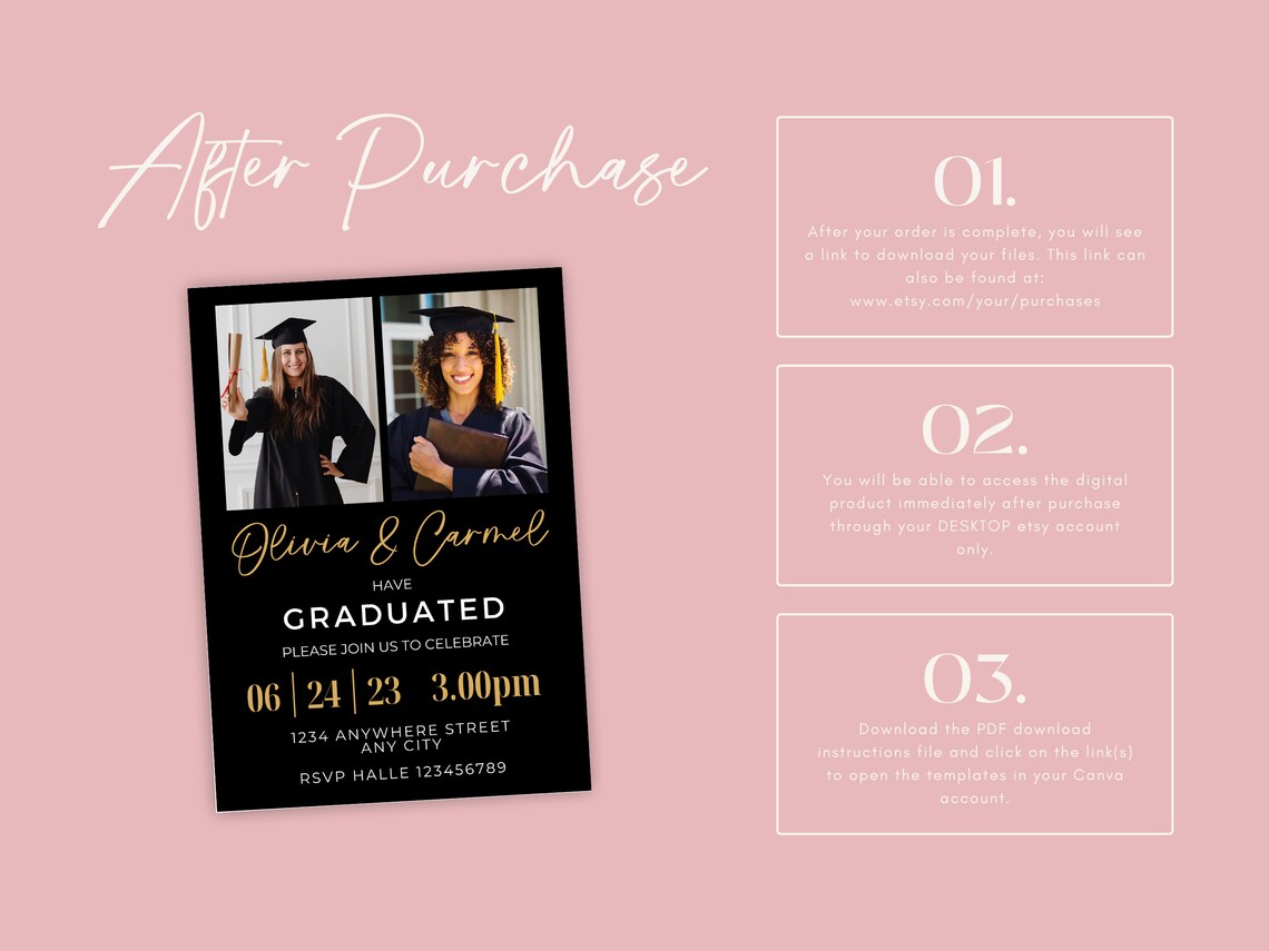 Joint Graduation Party Invitation, Photo Graduation Invite, Grad Party ...
