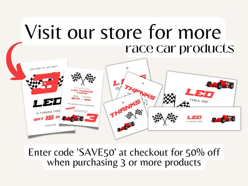 Race Car Party Food Sign, Canva Template, Snack Bar Sign, Racing Driver ...