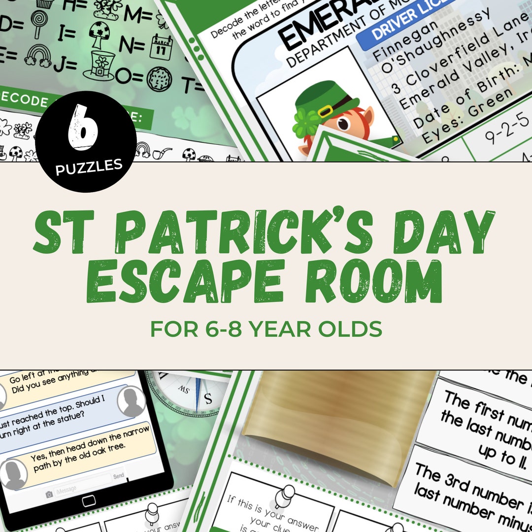 St Patrick's Day Escape Room for Kids, Printable Party Game, Paddy's ...