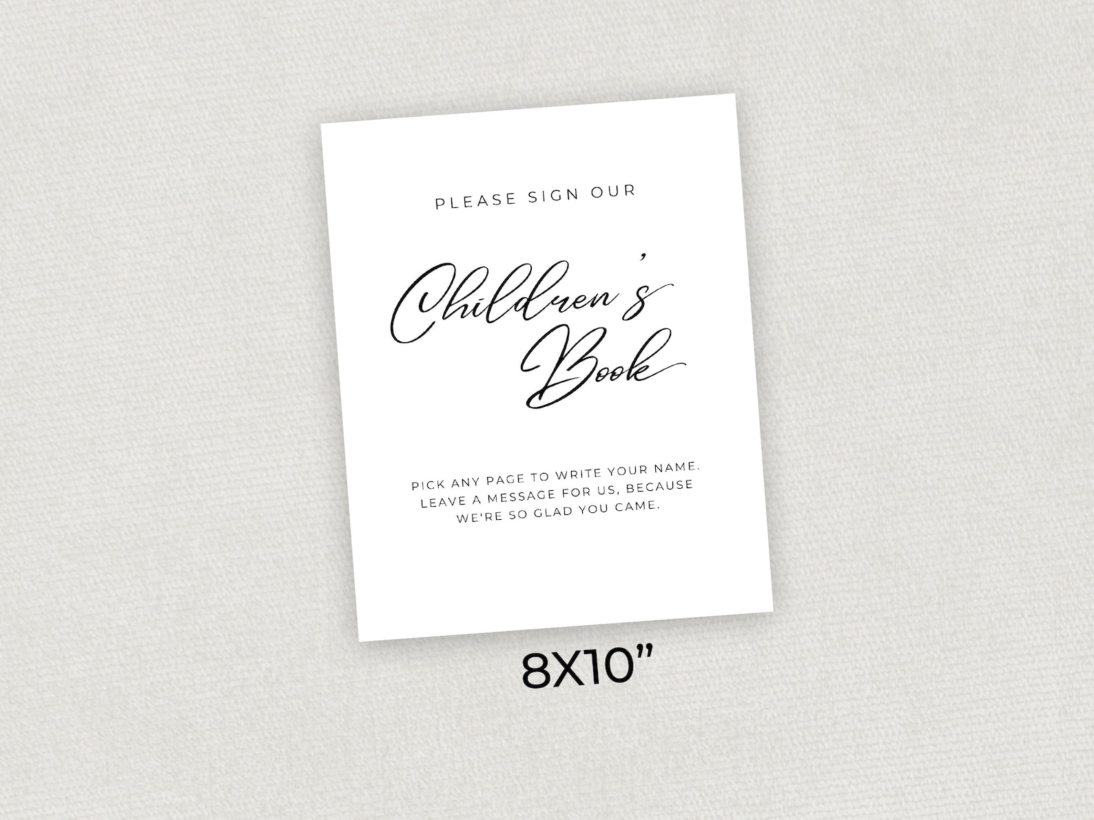 Please Sign Our Children's Book Sign, Minimalist Baby Shower, Canva ...