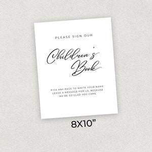 Please Sign Our Children's Book Sign, Minimalist Baby Shower, Canva ...