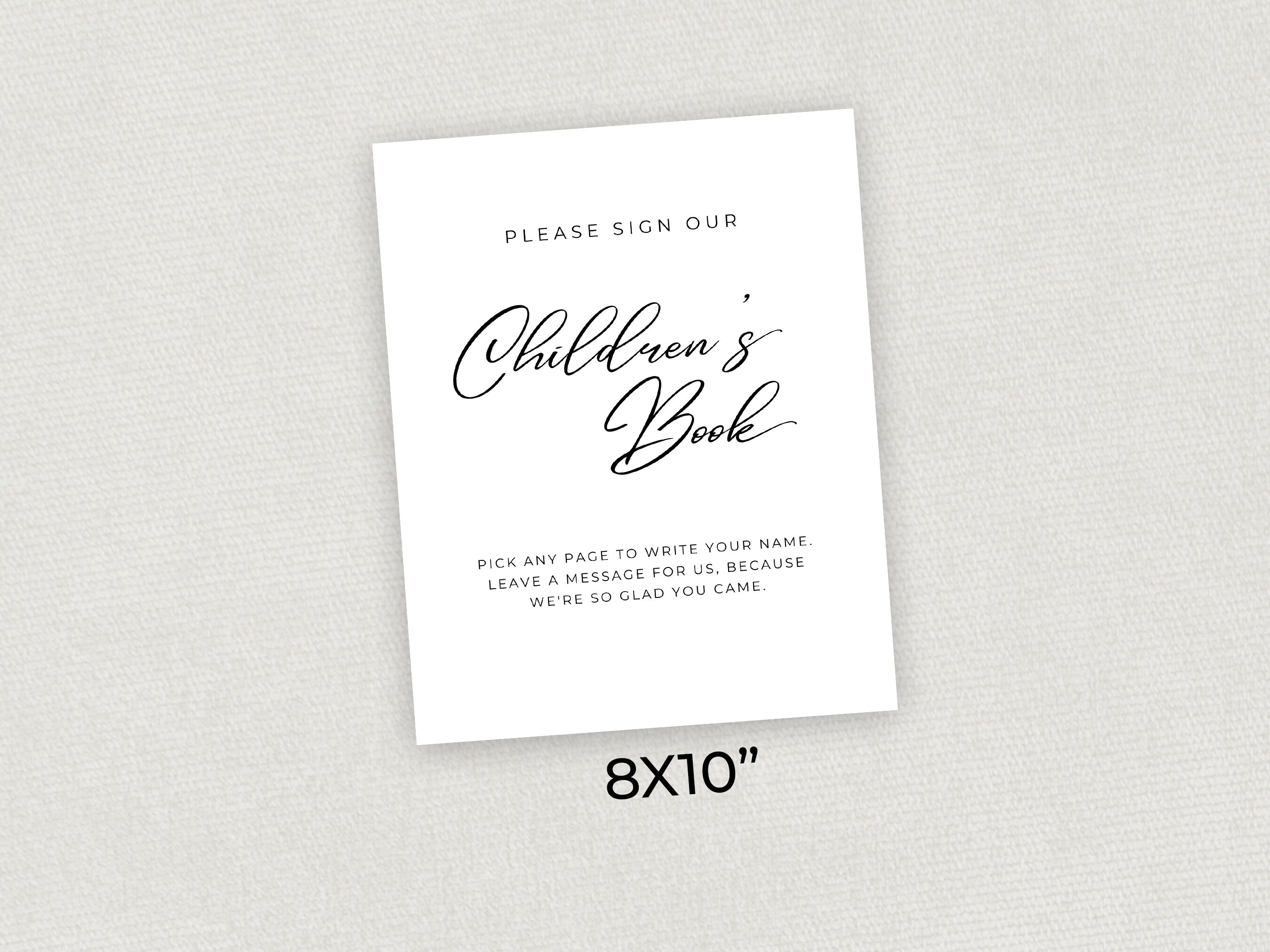 Please Sign Our Children's Book Sign, Minimalist Baby Shower, Canva ...
