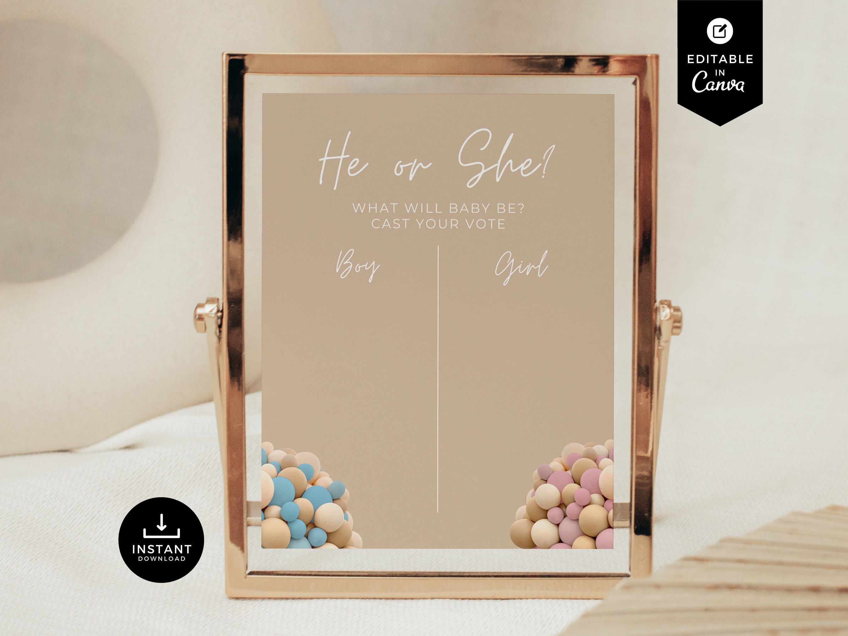 Teddy Bear He or She Sign, Teddy Bear Balloons Baby Shower, Gender ...