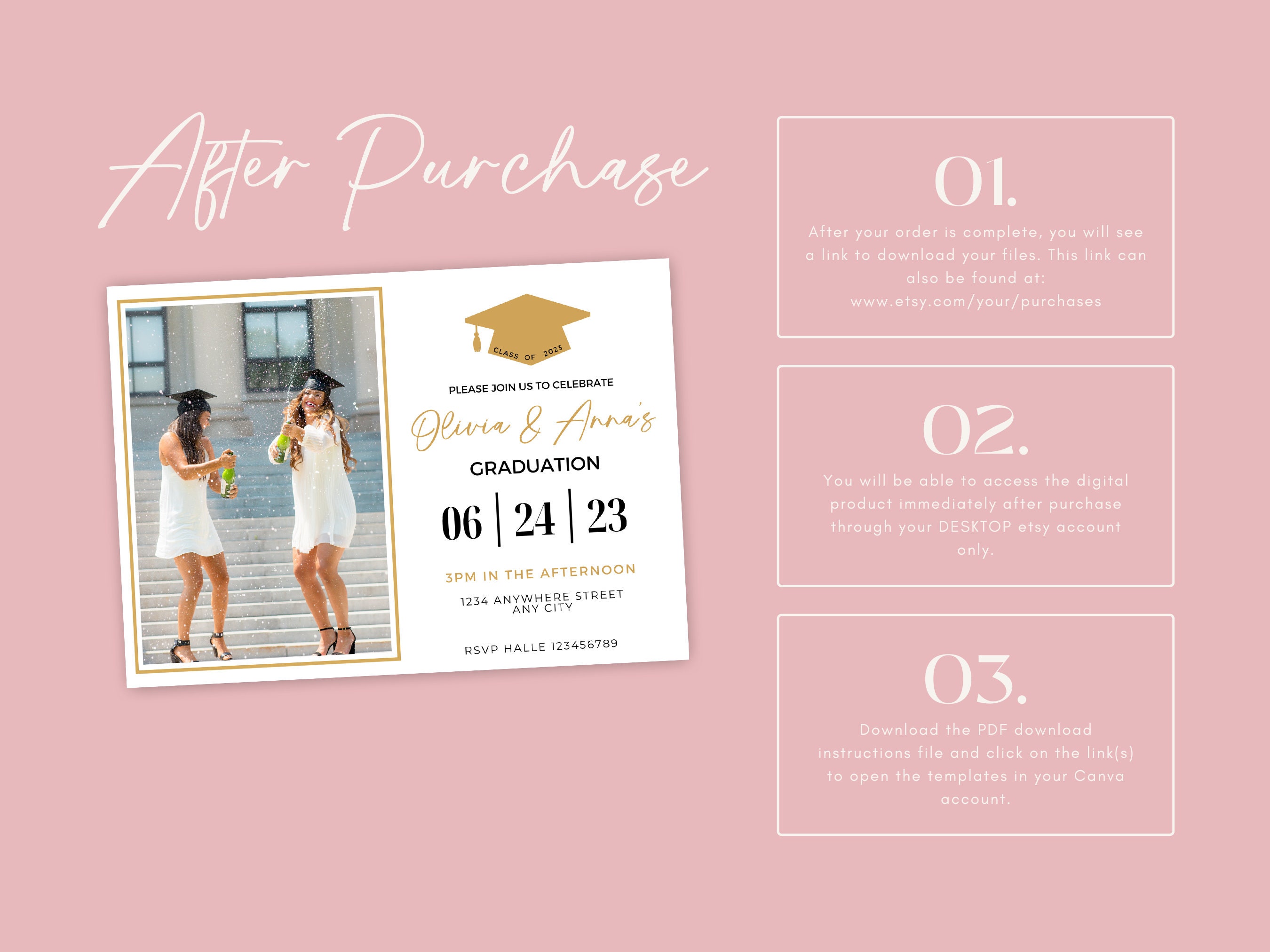 Joint Graduation Party Invitation, Photo Graduation Invite, Grad Party ...