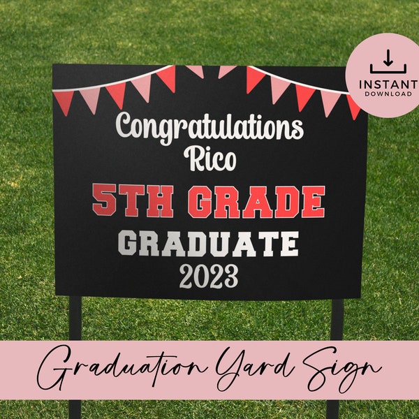 5th Grade Graduation Yard Sign - Etsy