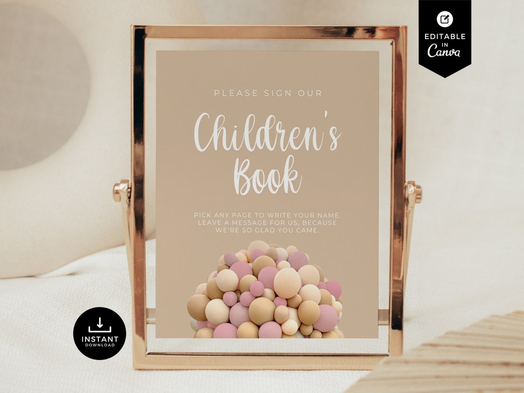 Please Sign Our Children's Book Sign, Teddy Bear Balloons, Baby Shower ...