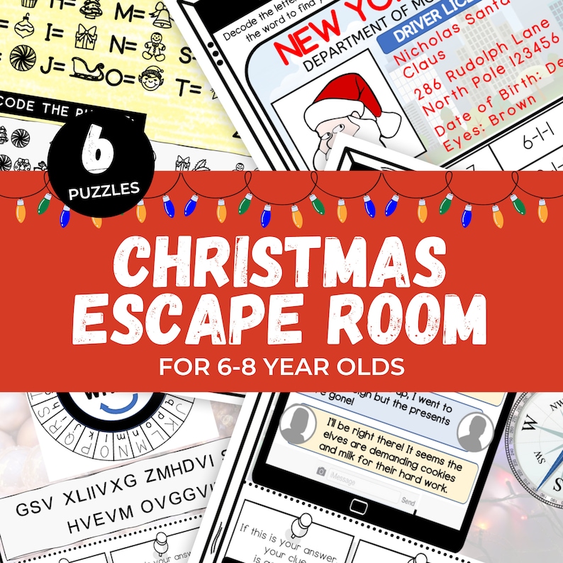 Christmas Escape Room for Kids, Printable Holiday Party Game, Xmas ...