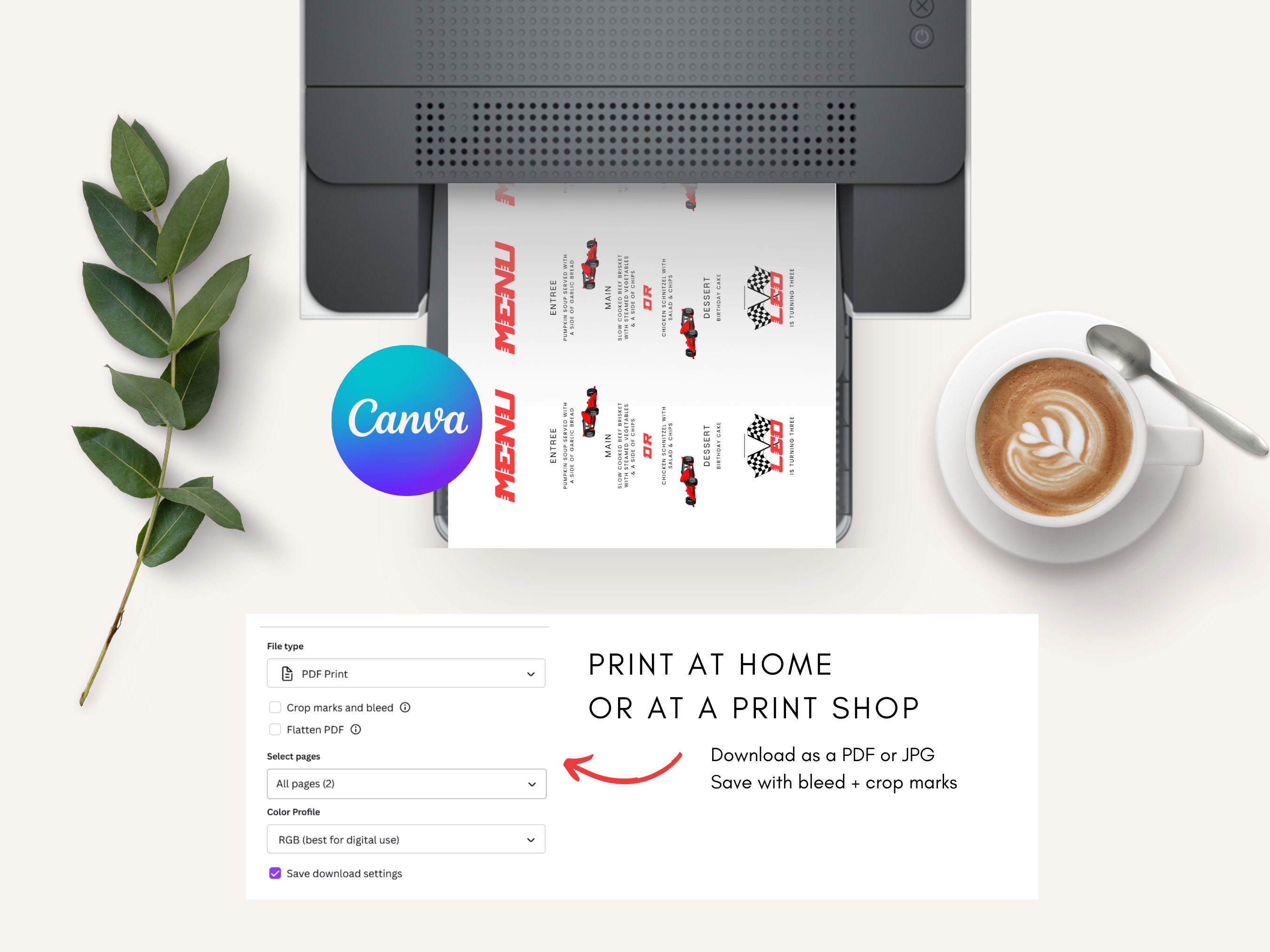 Race Car Birthday Party Menu, Racing Driver Party, Canva Template, Kids ...