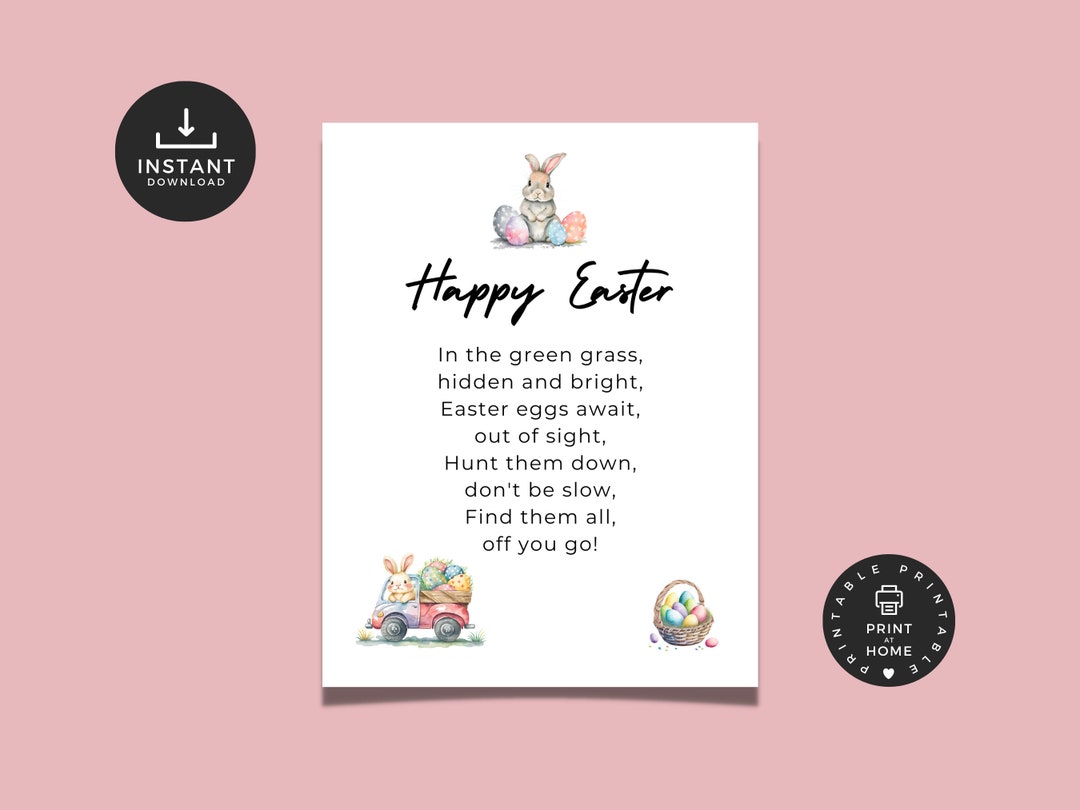 Easter Egg Hunt, Letter From the Easter Bunny, Easter Bunny Note ...