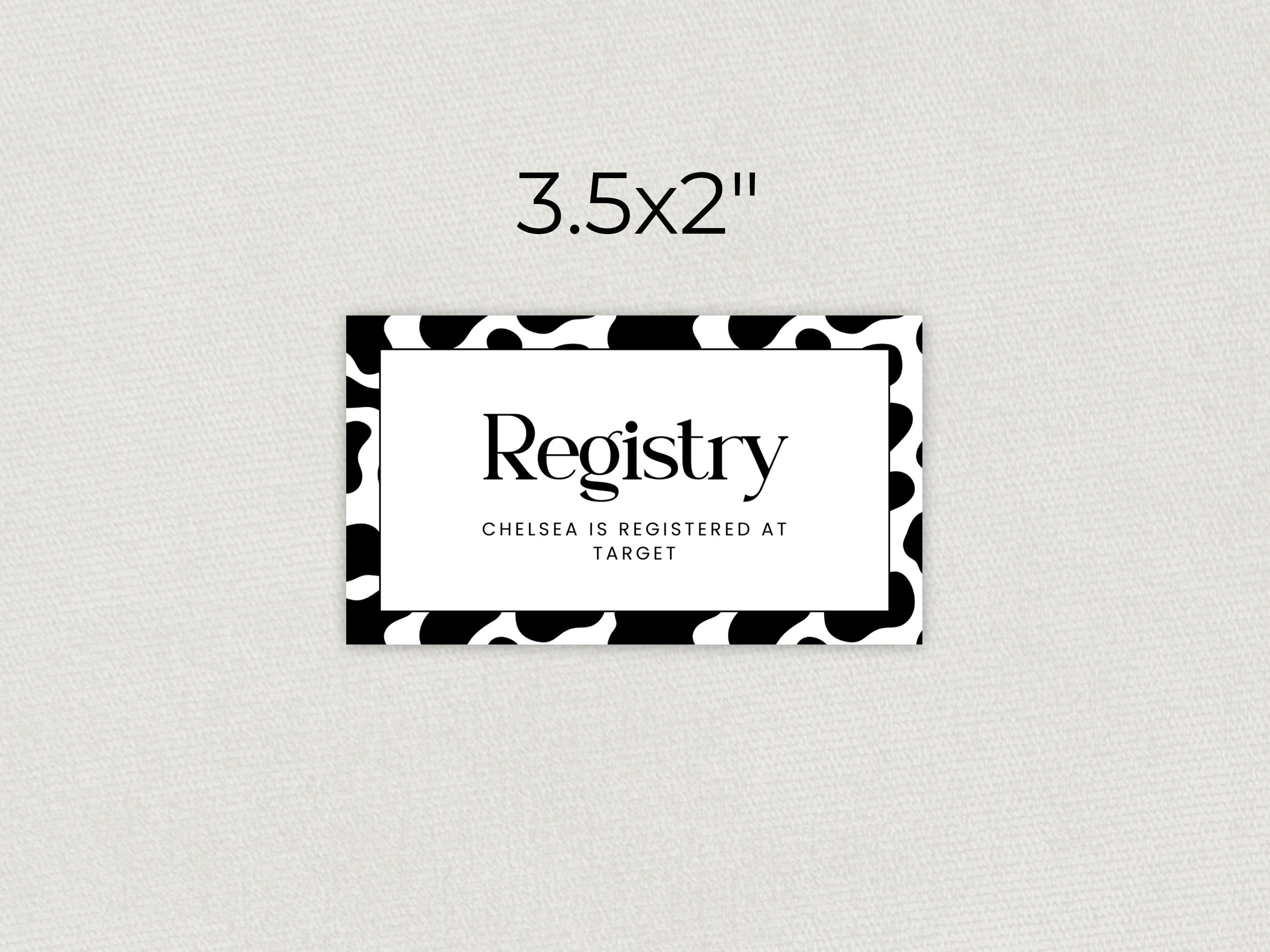 Cow Registry Card, Baby Shower Registry, Canva Template, Modern ...