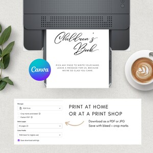 Please Sign Our Children's Book Sign, Minimalist Baby Shower, Canva ...