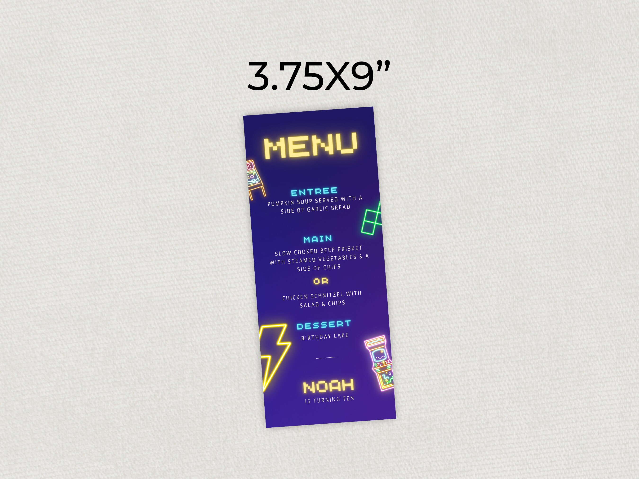 Arcade Birthday Menu, Arcade Game Party, Menu Card, Video Game Party ...