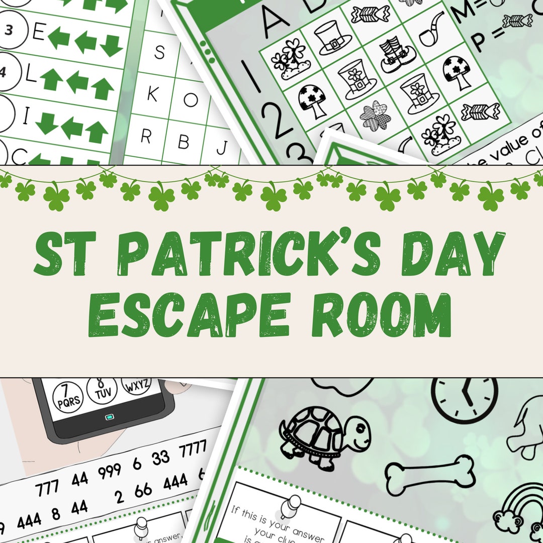 St Patrick's Day Escape Room for Kids, Printable Party Game, Paddy's ...