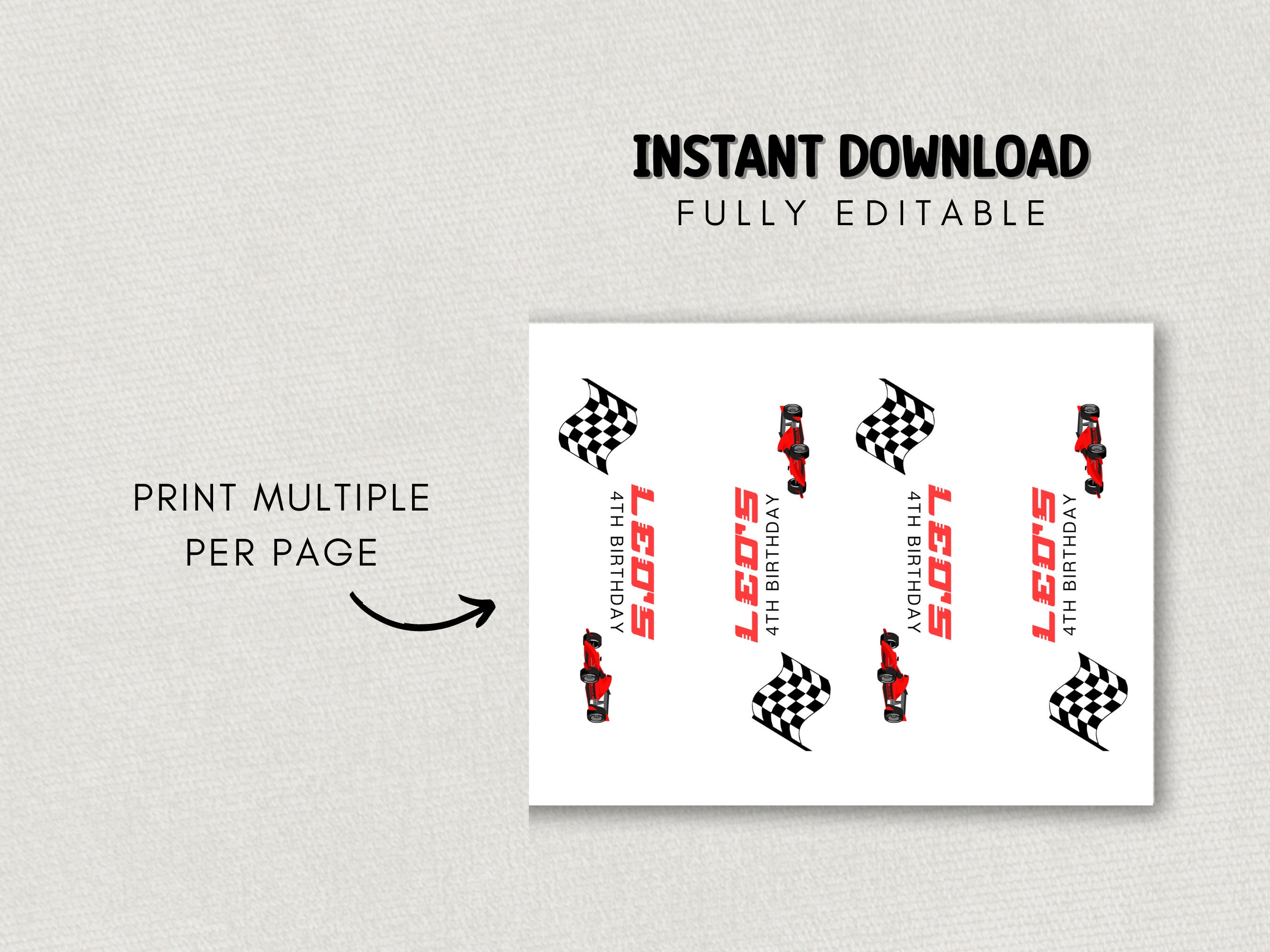 Race Car Candy Bag Topper, Treat Bag, Little Racer Birthday Party ...