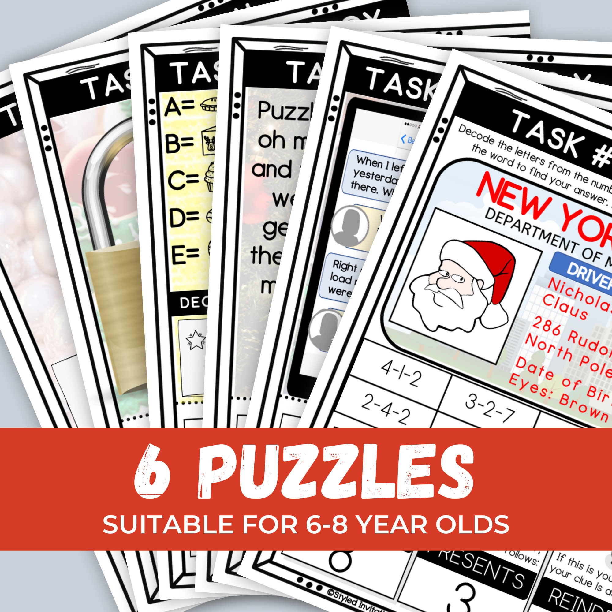 Christmas Escape Room for Kids, Printable Holiday Party Game, Xmas ...