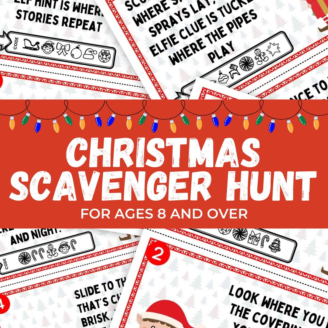 Christmas Scavenger Hunt for Kids, Printable Party Game, Xmas Activity ...