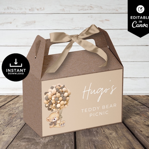 Teddy Bear Box Template - Etsy