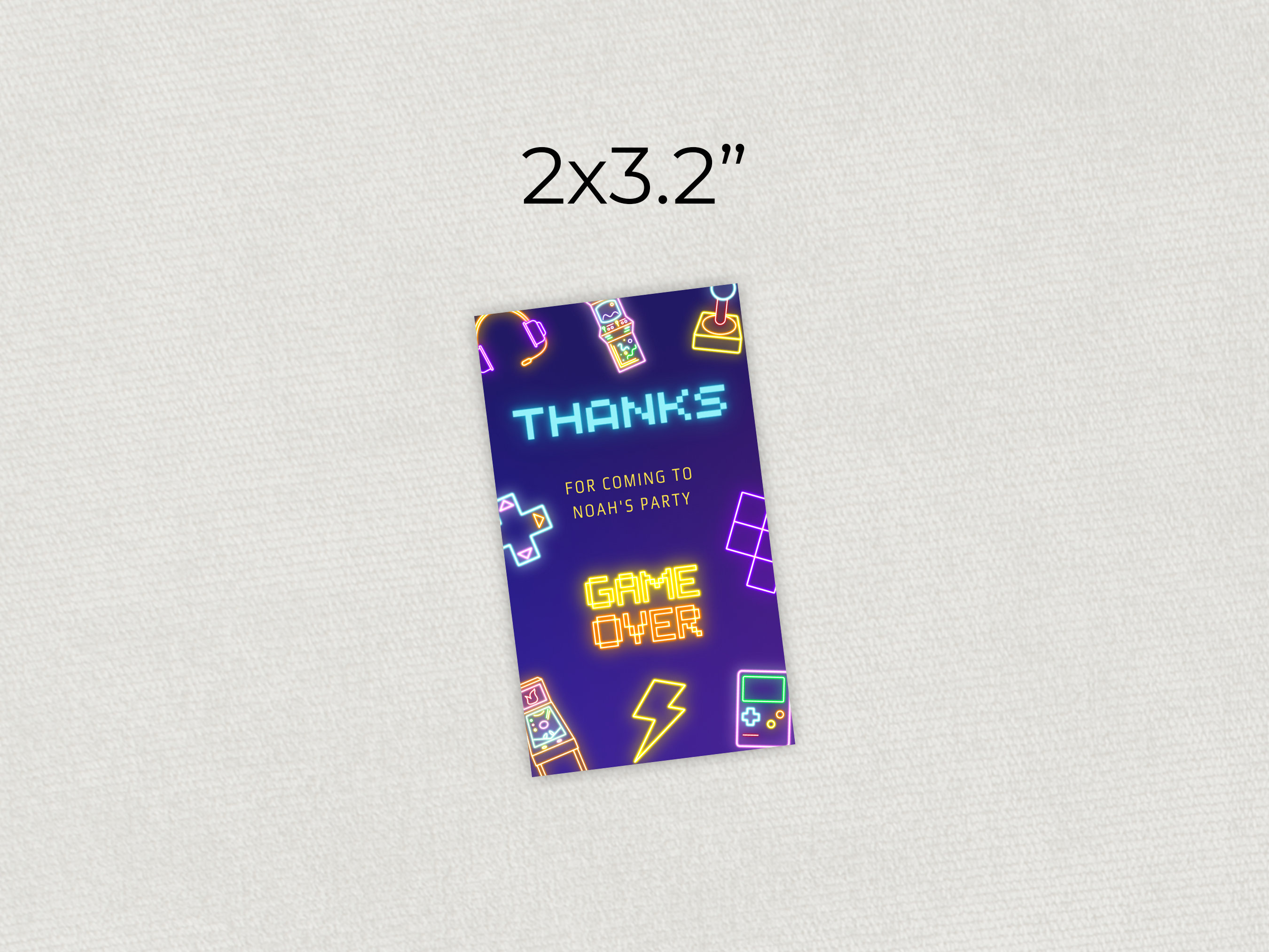 Arcade Party Bag Topper, Favor Tag, Treat Bag, Gamer Bday Party, Glow ...