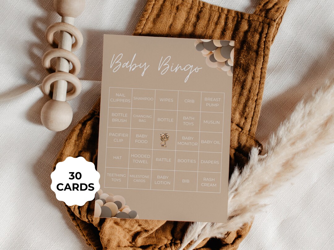 Baby Shower Bingo Teddy Bear Balloons Printable Bingo Cards - Etsy
