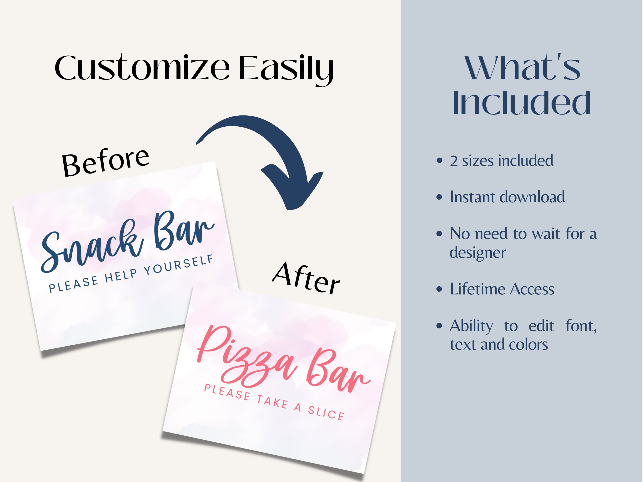 Bunny Party Food Sign, Canva Template, Snack Bar Sign, Bunny Rabbit ...