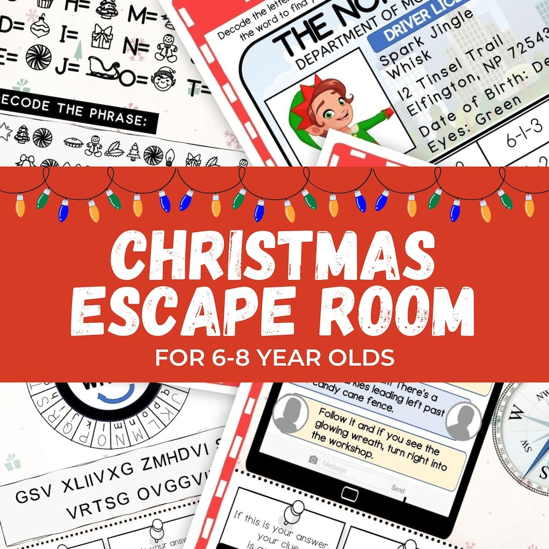 Christmas Escape Room for Kids, Printable Holiday Party Game, Xmas ...