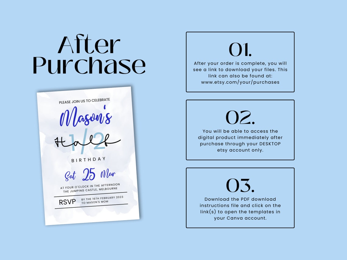 Half Birthday Invitation, 1/2 Birthday Invite, 6 Months Birthday Party ...