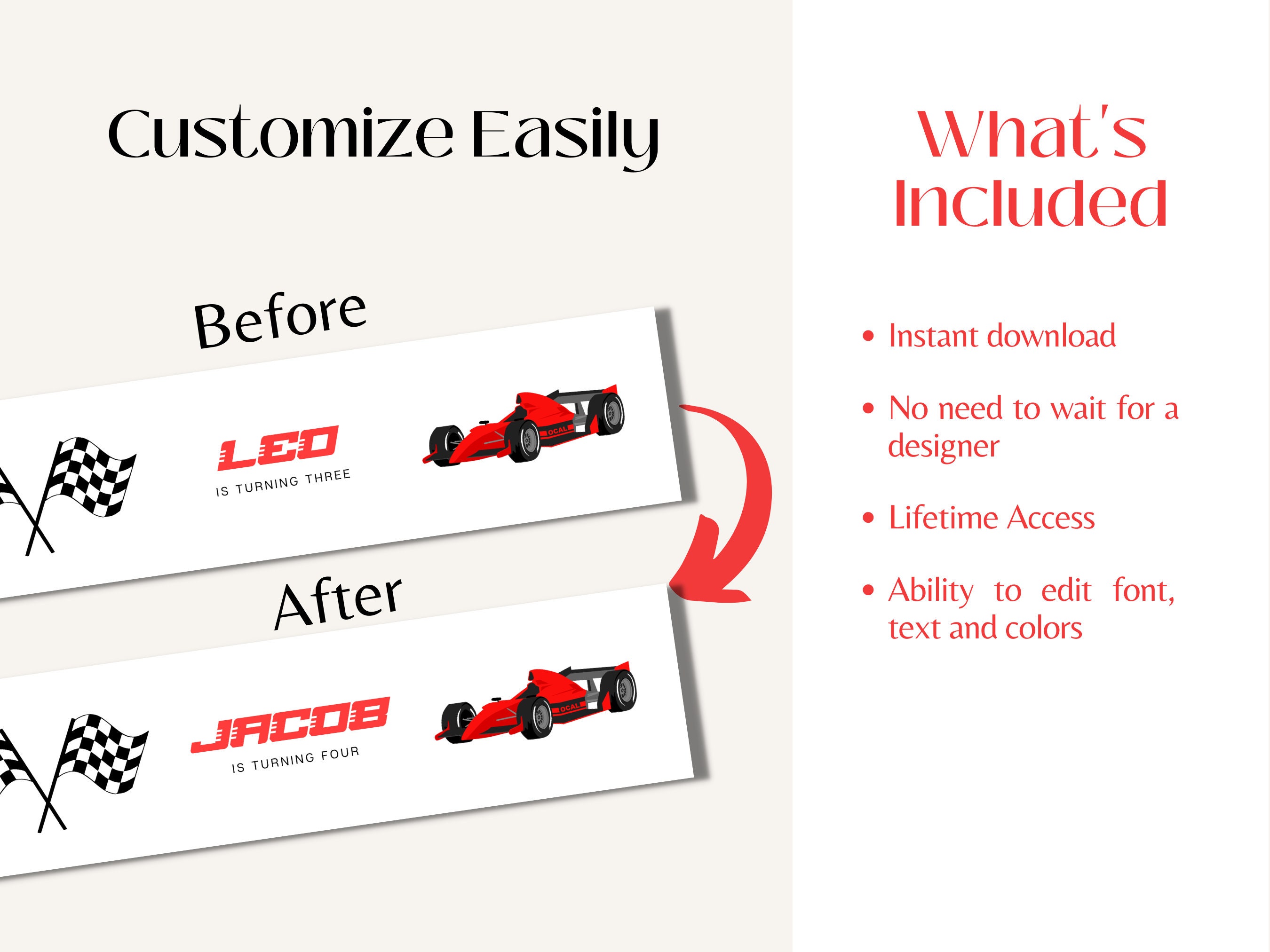 Race Car Water Bottle Label, Canva Template, Little Racer Birthday ...