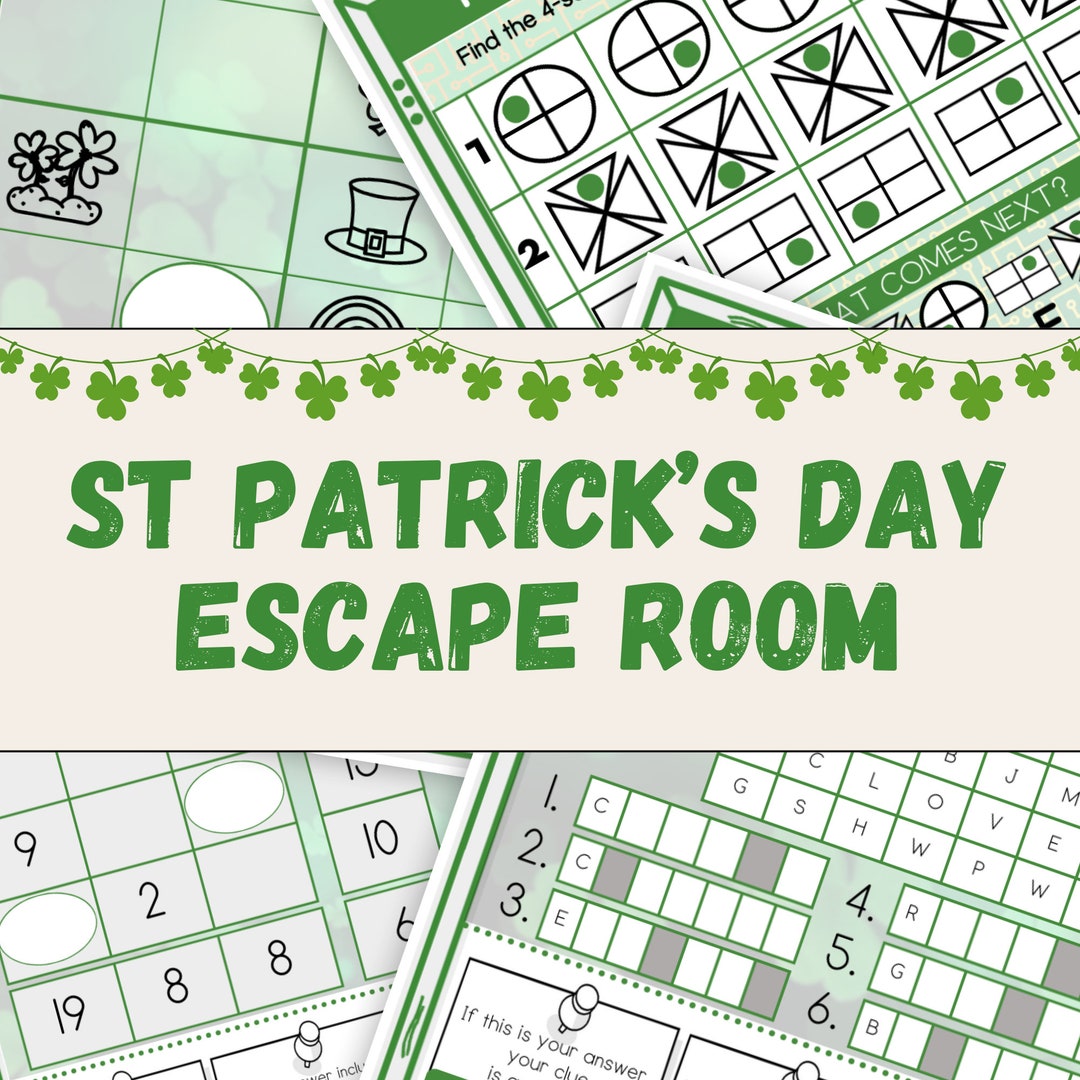 St Patrick's Day Escape Room for Kids, Printable Party Game, Paddy's ...