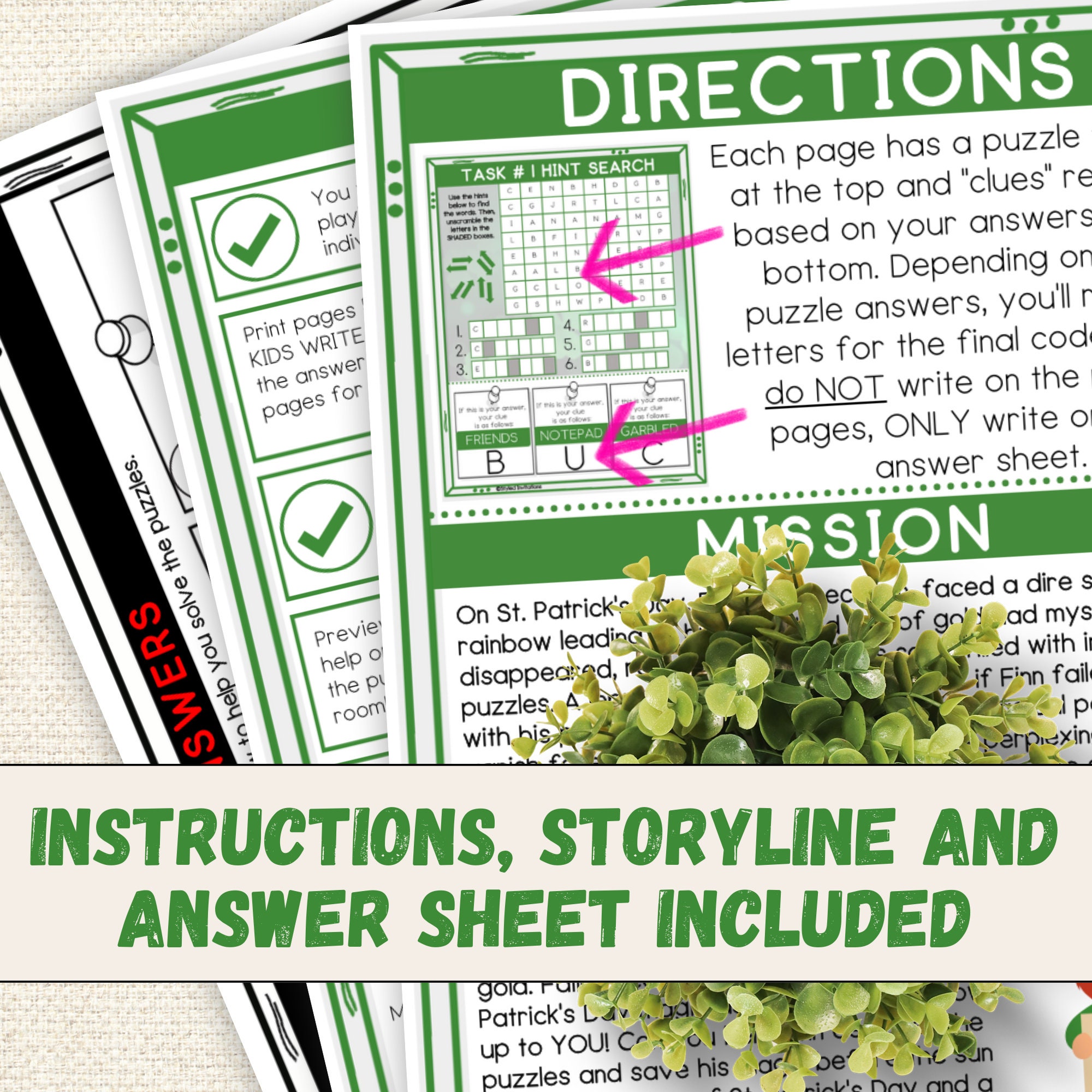 St Patrick's Day Escape Room for Kids, Printable Party Game, Paddy's ...