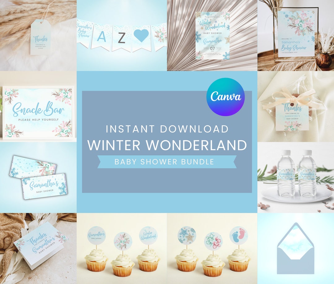 Winter Wonderland Baby Shower Bundle December Baby Shower - Etsy