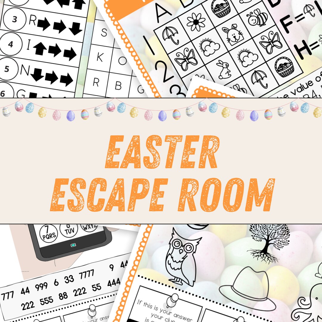 Easter Escape Room for Kids, Printable Party Game, Easter Activity ...