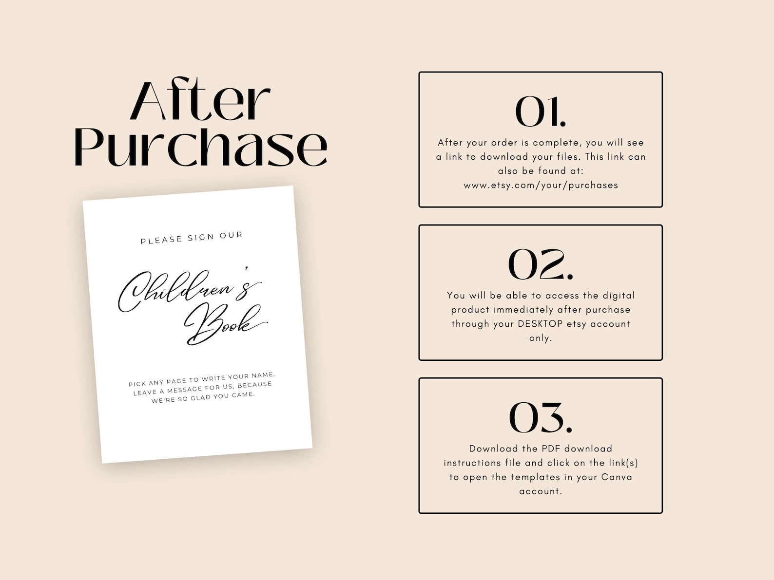 Please Sign Our Children's Book Sign, Minimalist Baby Shower, Canva ...