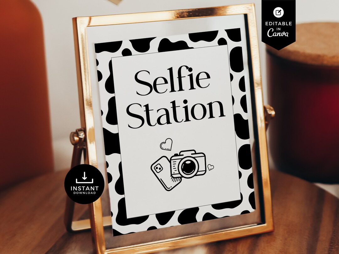 Cow Selfie Station Sign, Photo Booth Sign, Photo Selfie Sign, Cow Baby ...