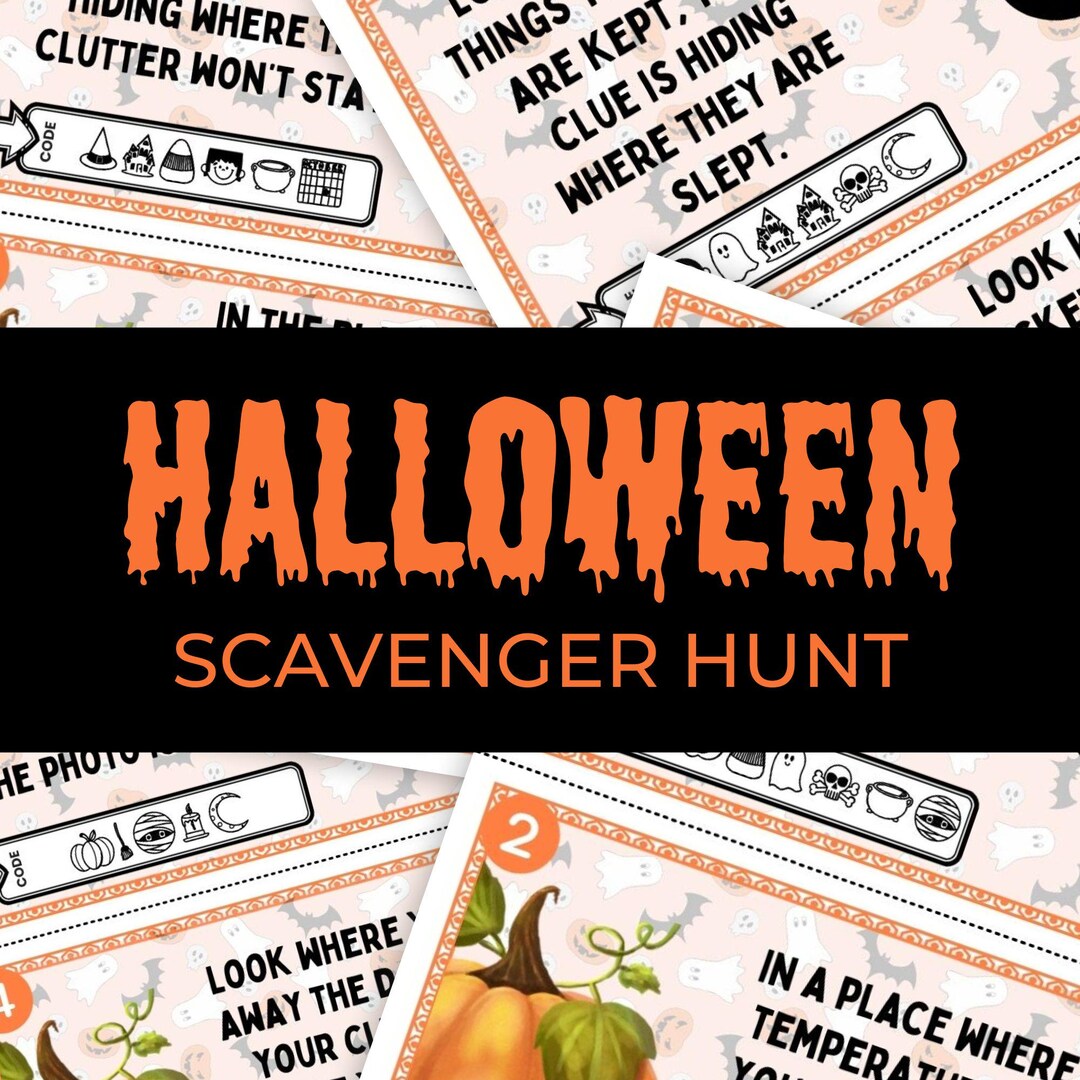 Halloween Scavenger Hunt for Kids, Printable Party Game, Halloween ...