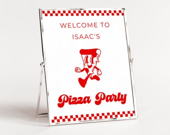 Pizza Party Sign Printable Pizzeria Birthday Party Sign Italian Party ...