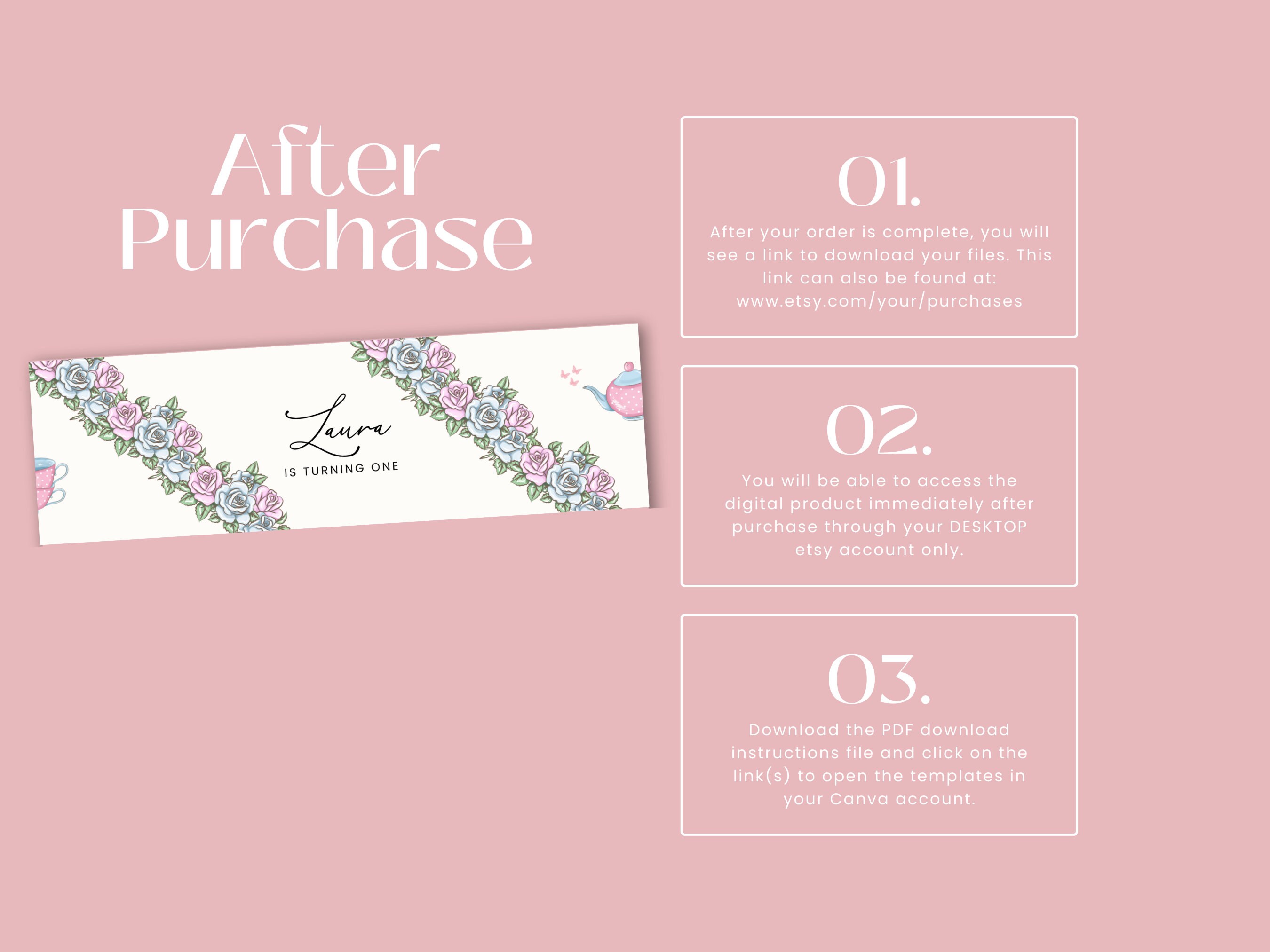 Tea Party Water Bottle Label, Canva Template, Garden Birthday Party ...