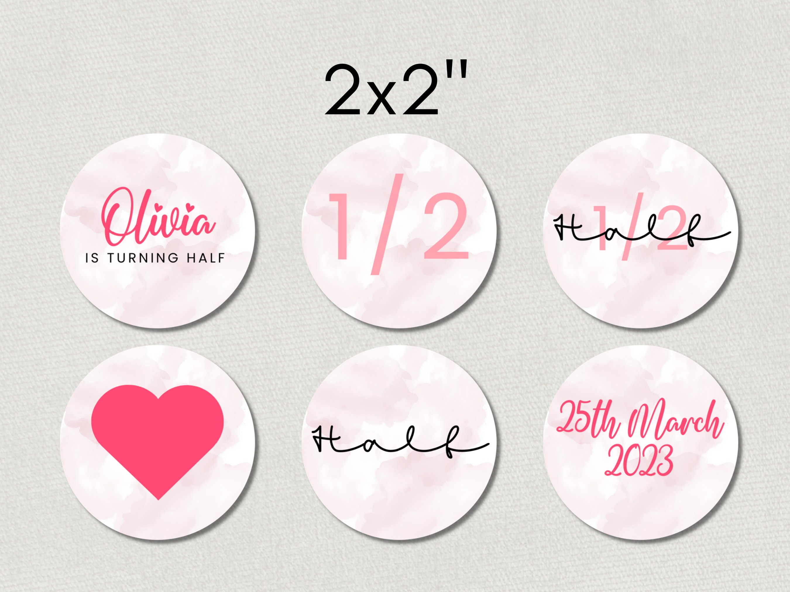 Half Birthday Cupcake Toppers, 1/2 Birthday, 6 Months Bday, Girl, Half ...