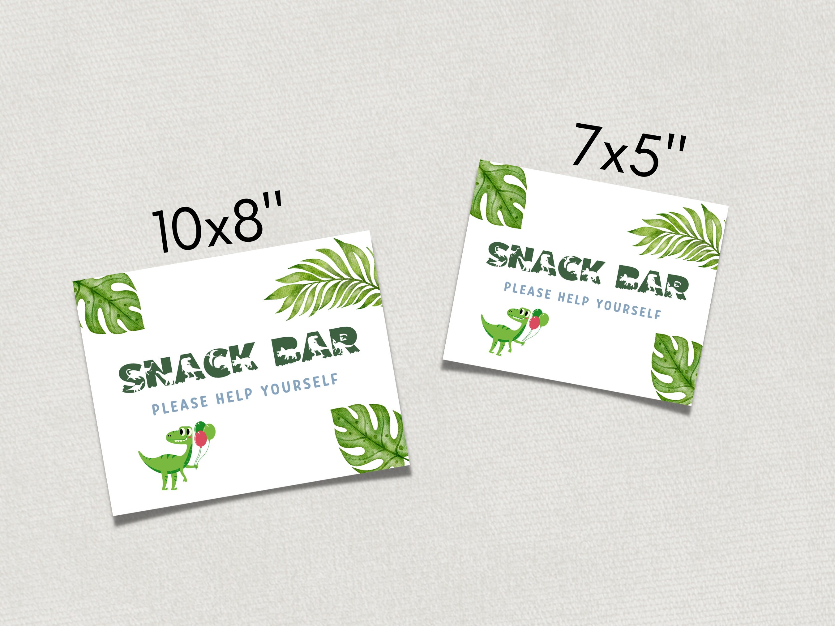 Dinosaur Party Food Sign, Canva Template, Snack Bar Sign, Little Dino ...