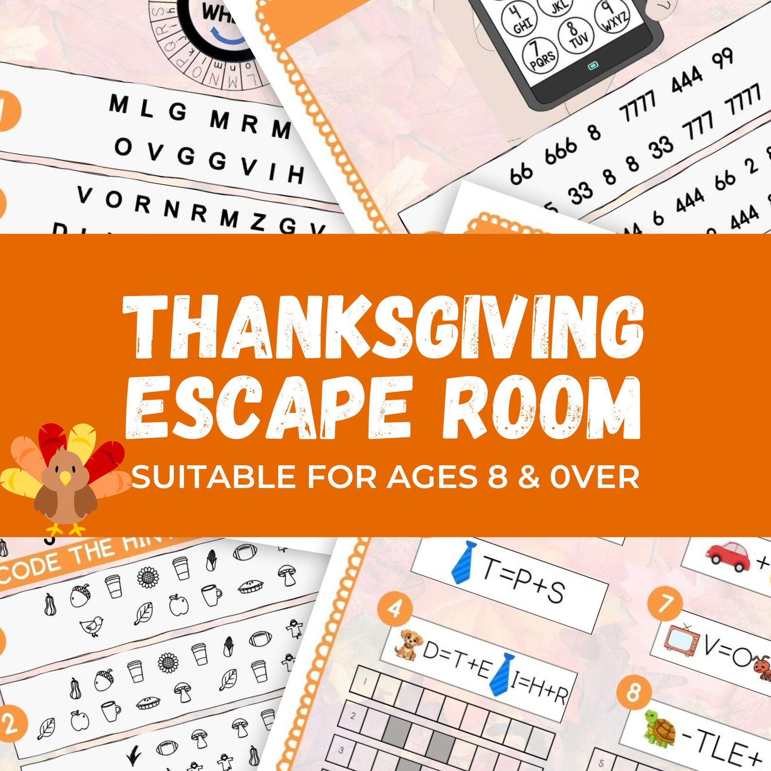 Thanksgiving Escape Room for Kids, Printable Party Game, Fall Activity ...