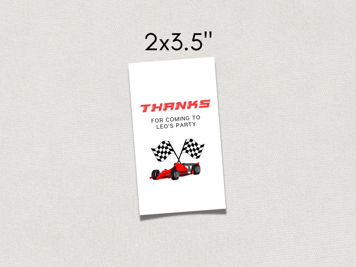 Race Car Party Bag Topper, Favor Tag, Treat Bag, Little Racer Bday ...