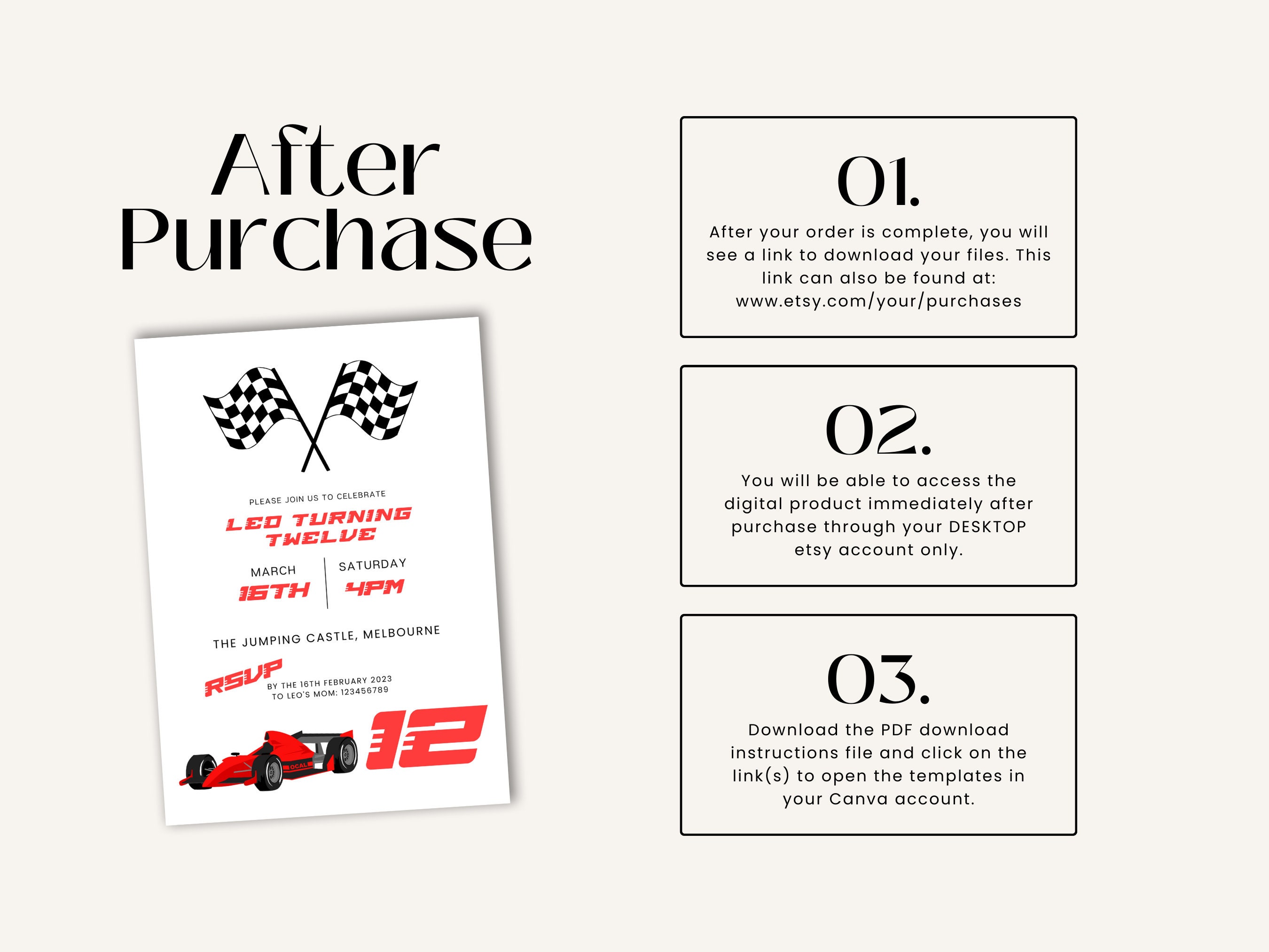 12th Birthday Invitation, Twelfth Birthday Invite, Race Car Birthday ...