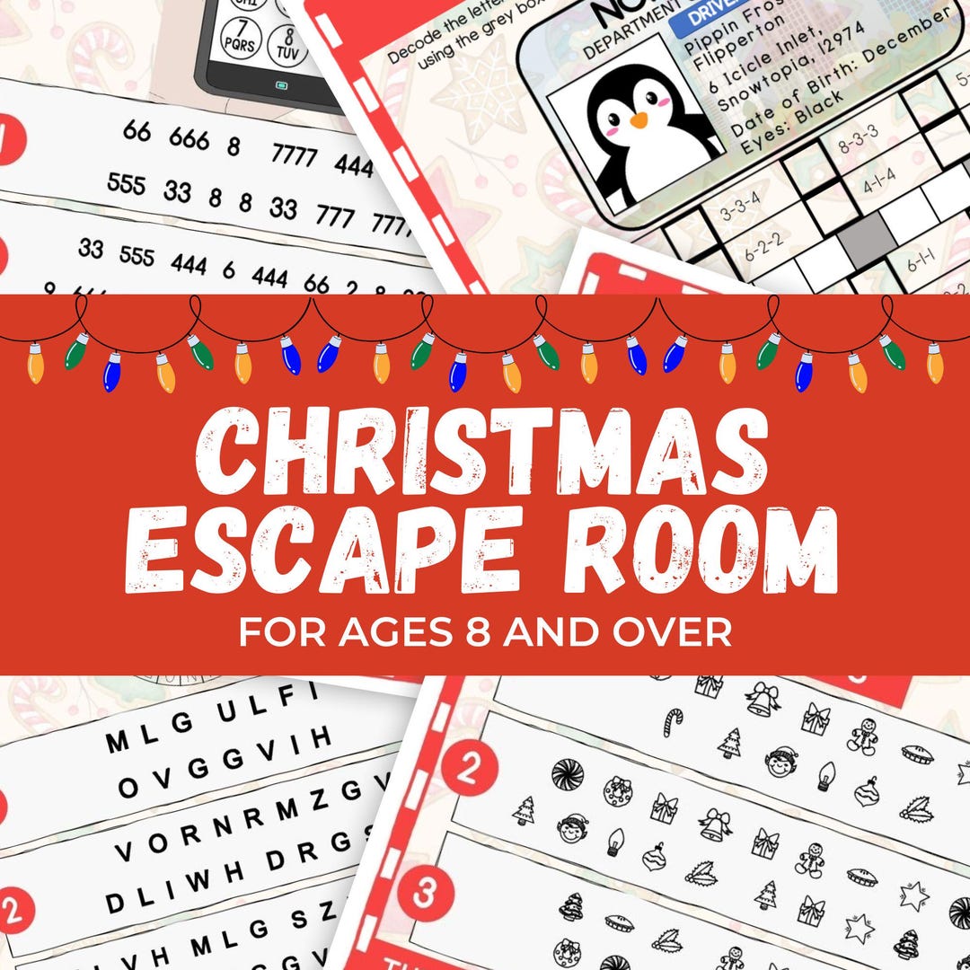 Christmas Escape Room for Kids, Printable Holiday Party Game, Xmas ...