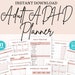 ADHD Planner, PRINTABLE Adult ADHD Journal, Organizer, Daily Planner ...