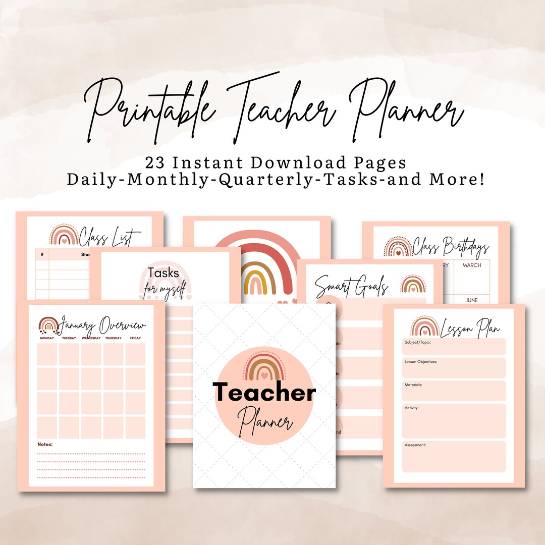 INSTANT DOWNLOAD Teacher Digital Planner Printable Planner Lesson ...