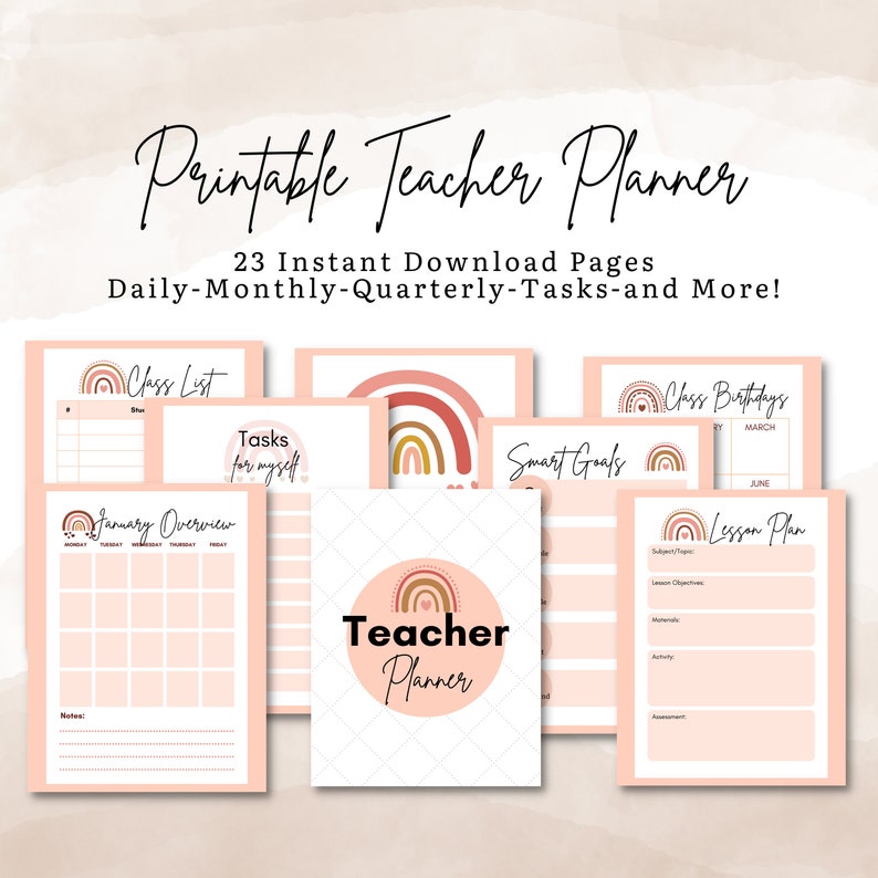 INSTANT DOWNLOAD Teacher Digital Planner Printable Planner Lesson ...