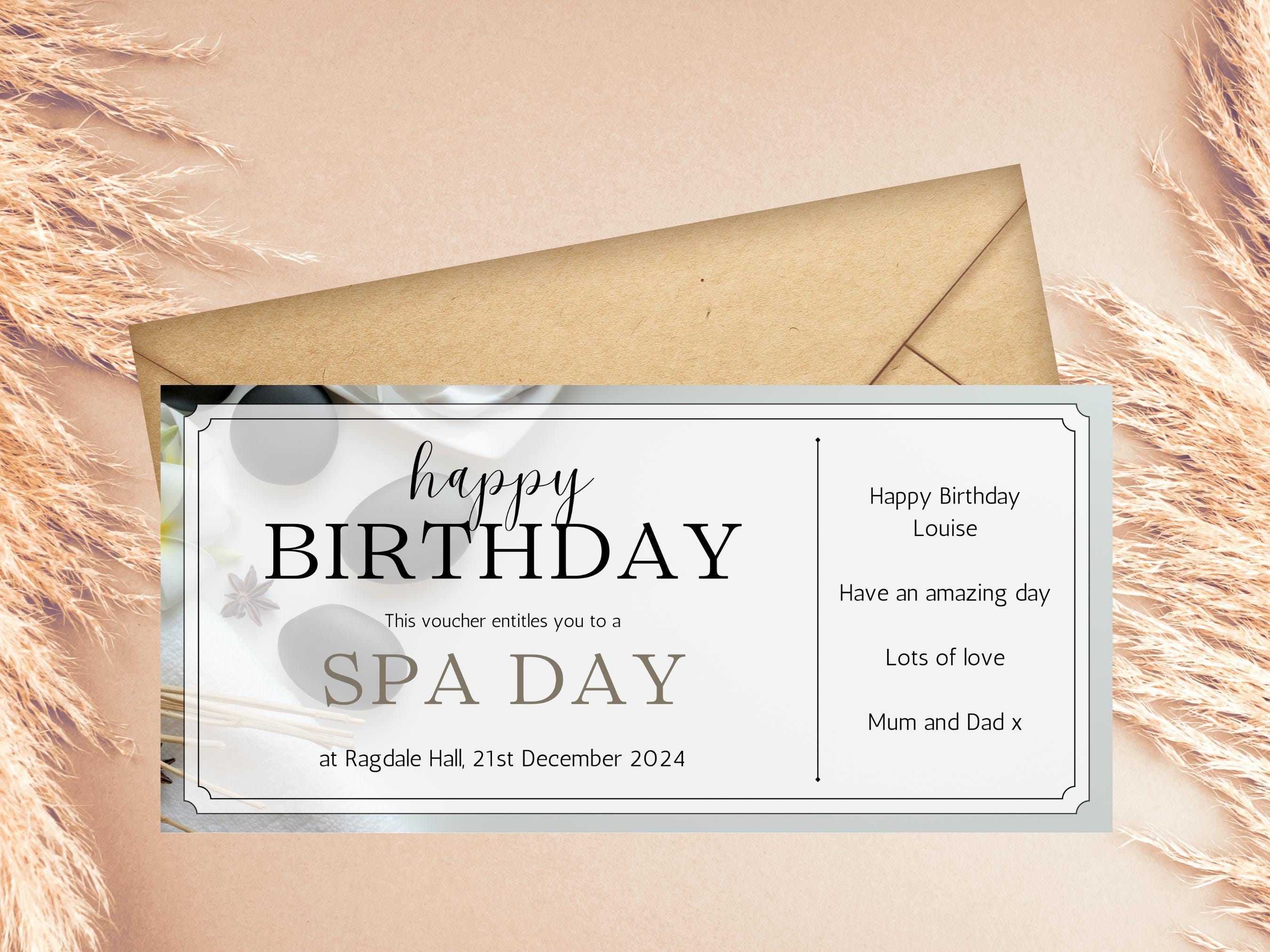 Spa Day Gift Voucher | Pamper | Luxury | for Her | Birthday | Canva ...
