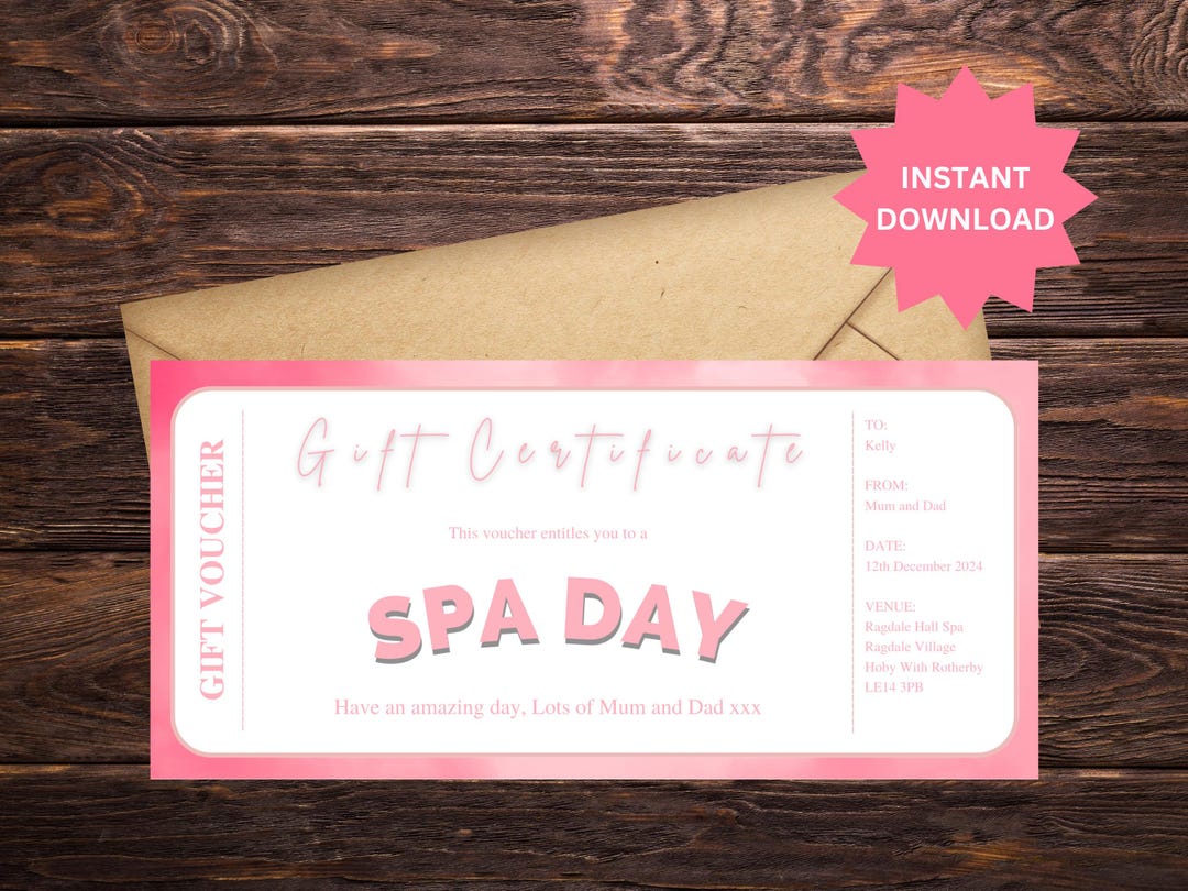 Spa Day Gift Voucher | Pamper | Luxury | for Her | Birthday ...