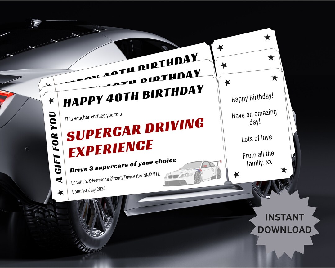 Supercar Driving Experience Day Editable Gift Voucher | for Her | for ...