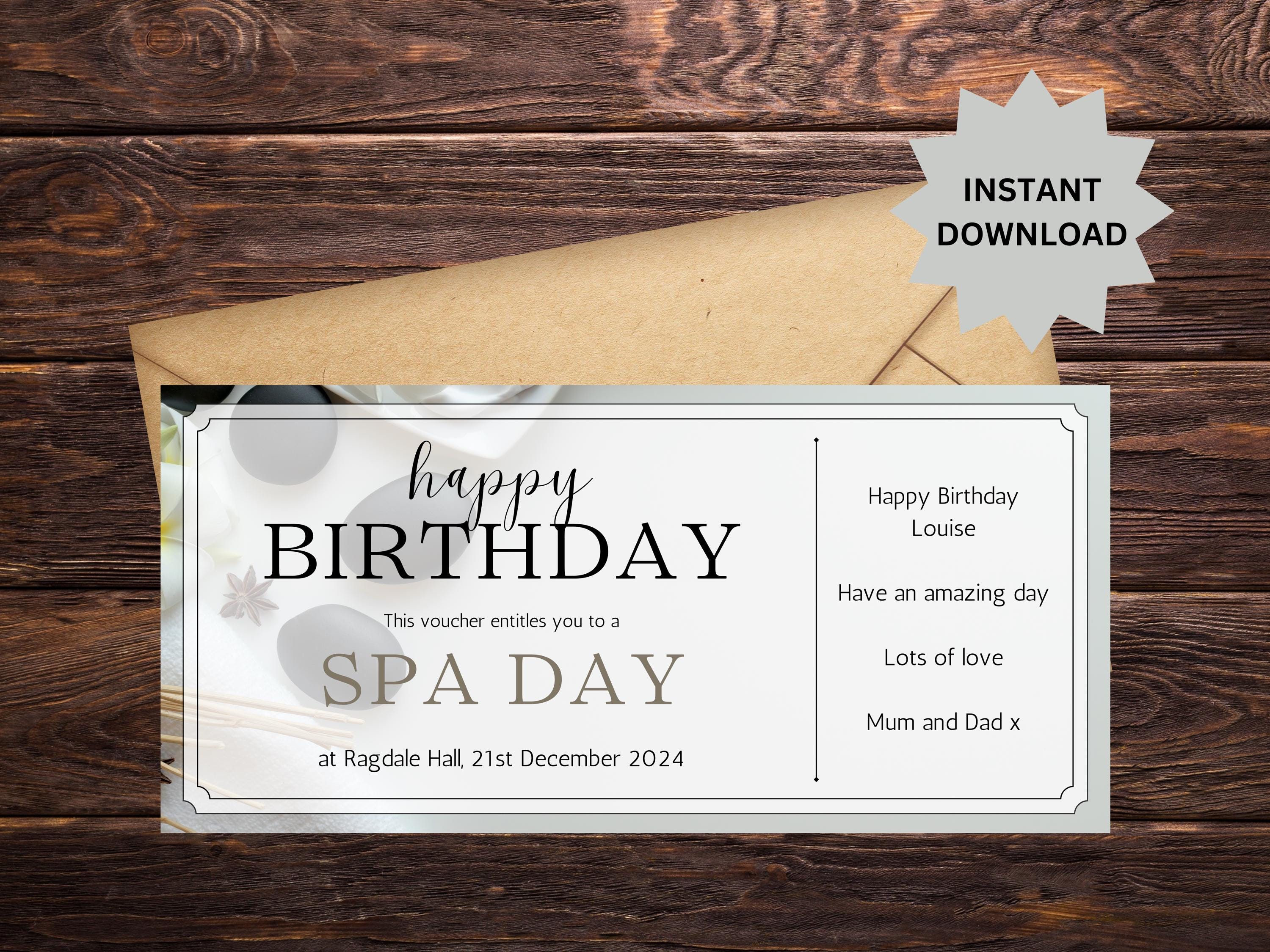 Spa Day Gift Voucher | Pamper | Luxury | for Her | Birthday | Canva ...